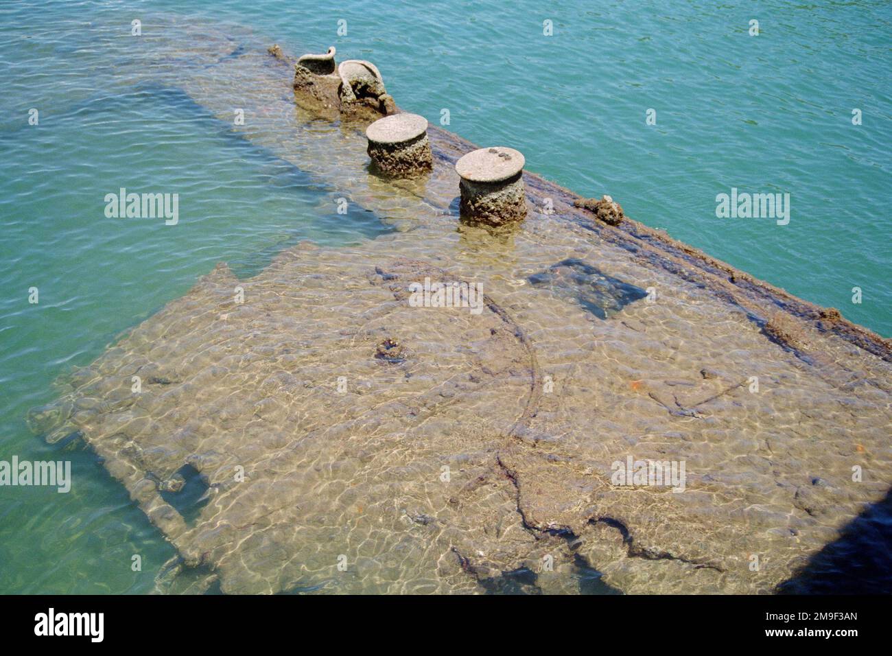 View of the starboard side of the battleship USS ARIZONA (BB 39 ...