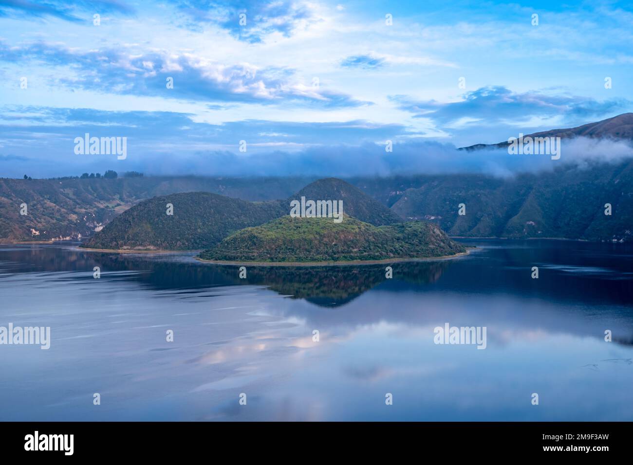 Cuicocha crater lake at the foot of Cotacachi Volcano in the Ecuadorian ...