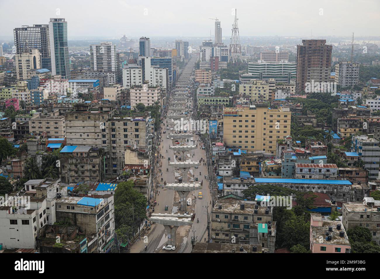 Top angle view of Chattogram city residential and financial buildings ...
