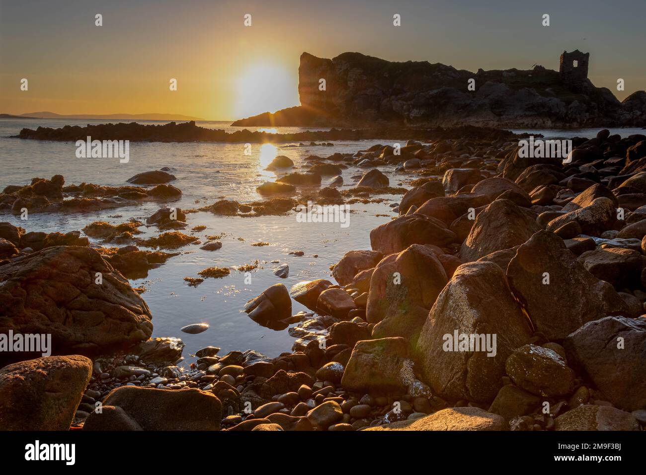 Sunrise at Kinbane Castle on the Causeway Coast, Northern Ireland Stock ...