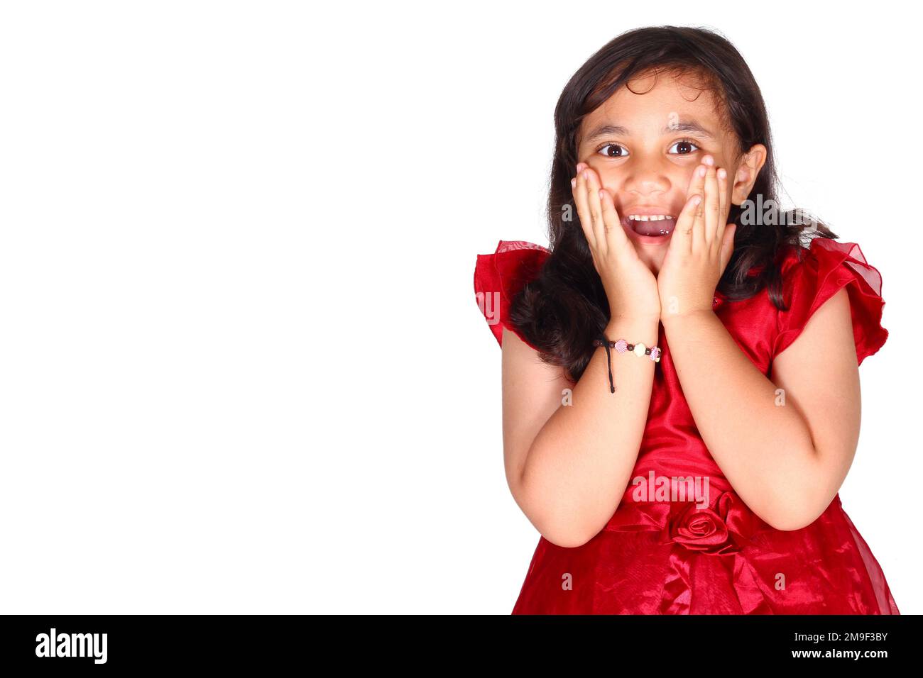 Cute Asian little girl on white background Stock Photo - Alamy