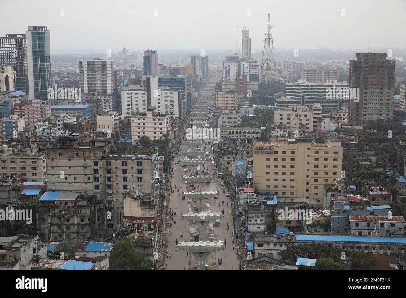 Top angle view of Chattogram city residential and financial buildings ...