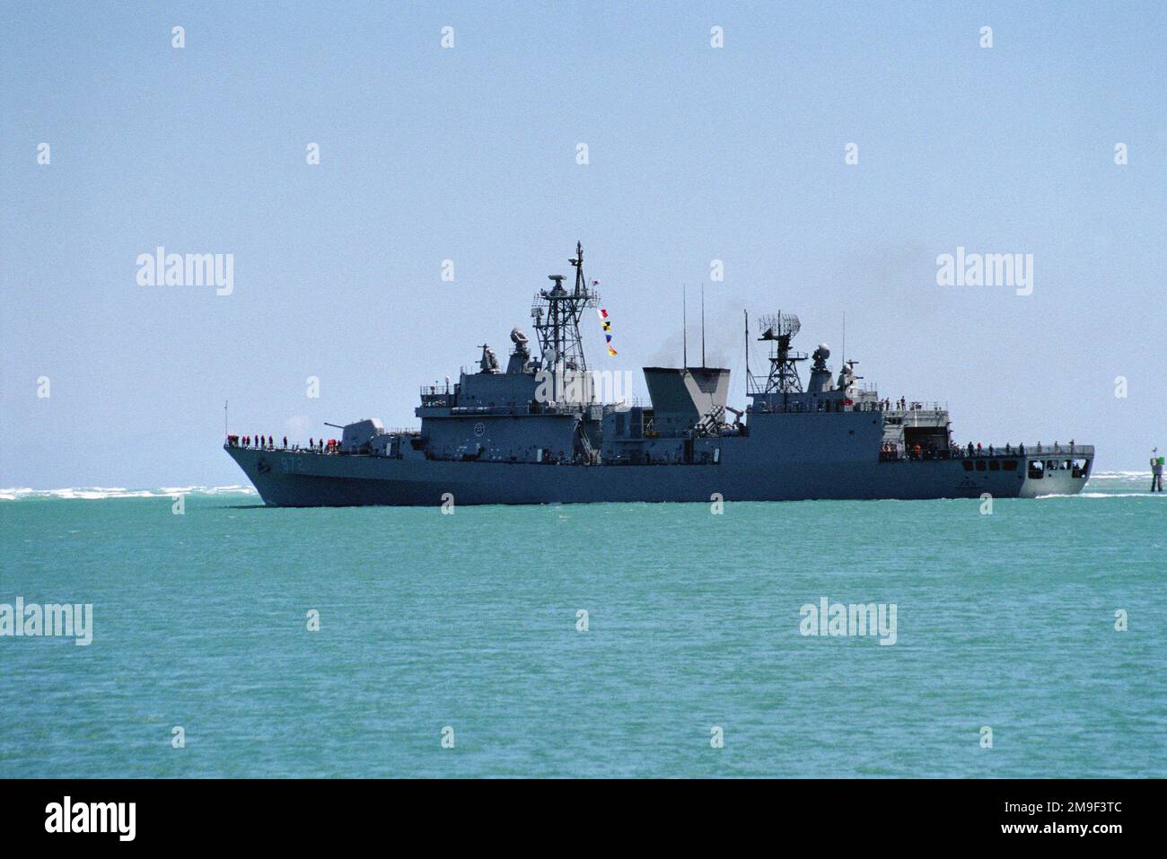 Port quarter view of the Republic of Korea destroyer ROK ULCHIMOON DUCK ...