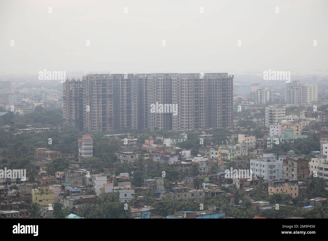 Top angle view of Chattogram city residential and financial buildings ...