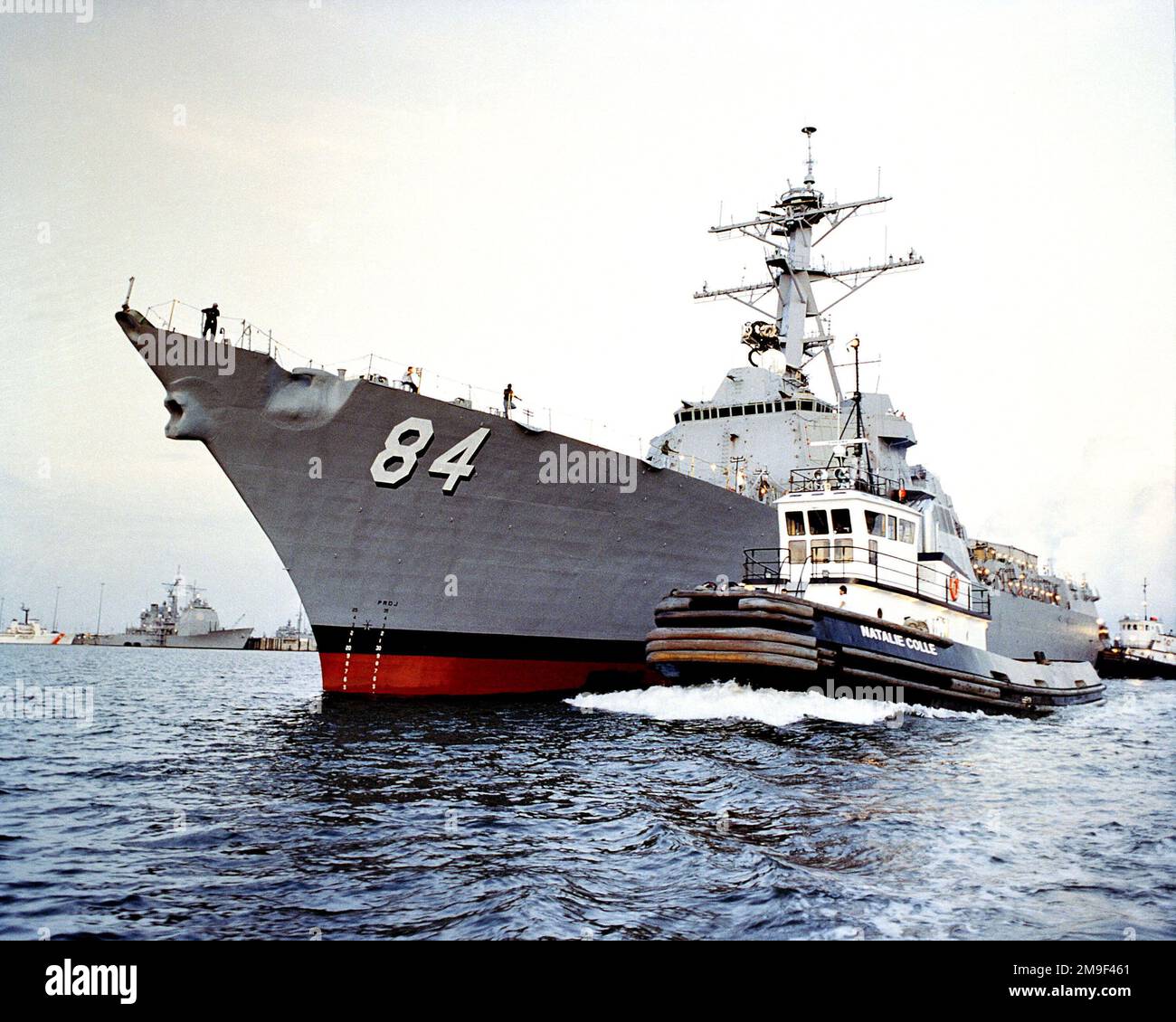 Commercial tugboats moved the newly launched Arleigh Burke Class, Block ... Commercial tugboats moved the newly launched Arleigh Burke Class, Block ...