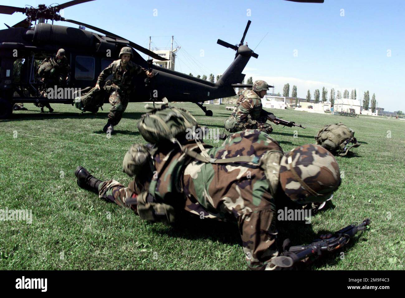 US Army Soliders from B Company, 5th of the 158th, employ static ...