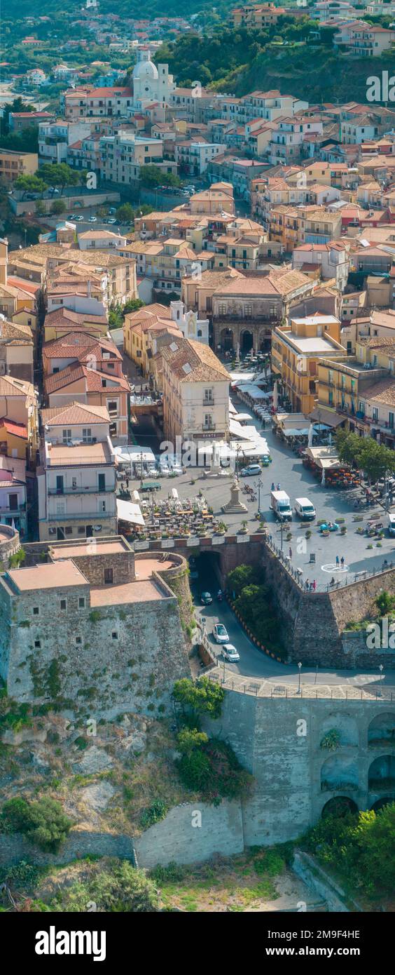 Aerial view of Pizzo Calabro, castle, Calabria, tourism Italy ...