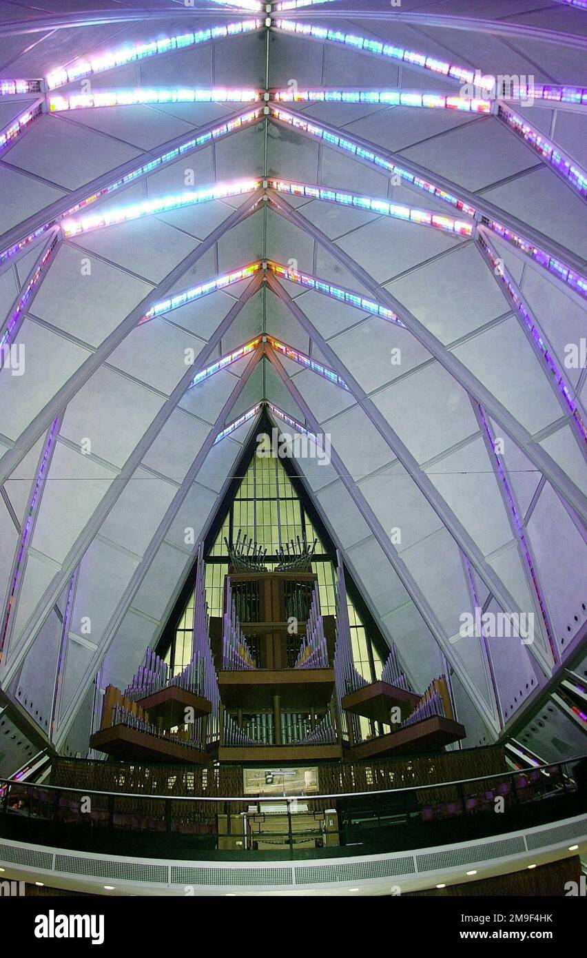 Towering above the ground floor the pipe organ dominates the rear of ...