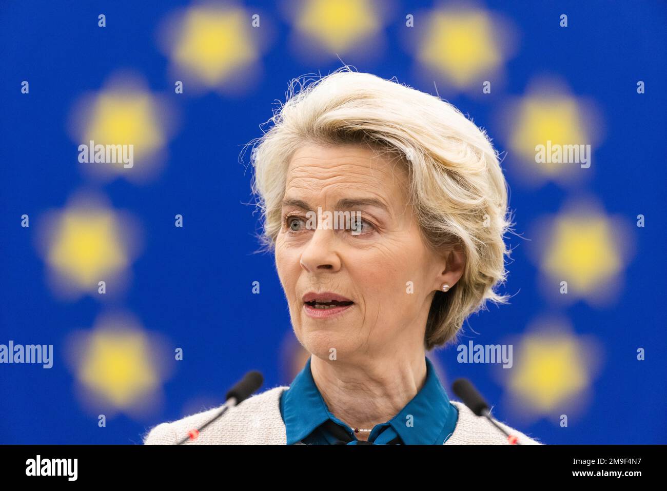 Strasbourg, France. 18 January 2023, France, Straßburg: Ursula von der ...