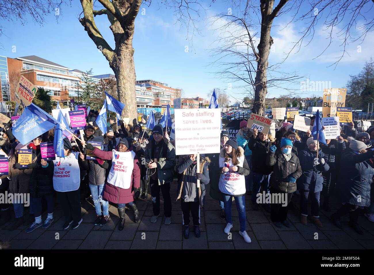 Members of the Royal College of Nursing (RCN) on the picket line ...