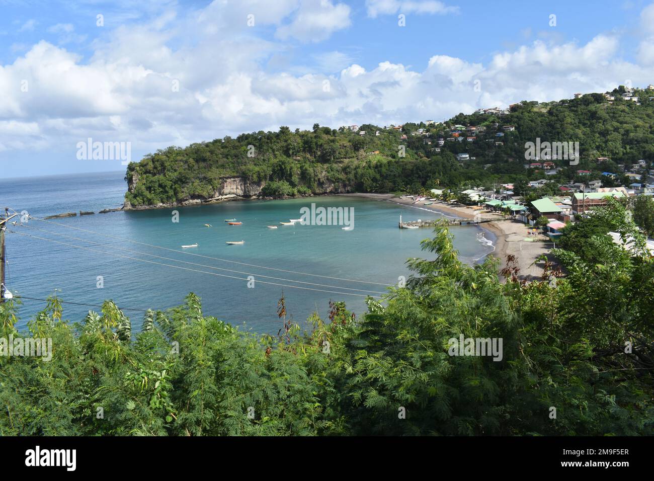 Coastline along the fishing village of Anse La Raye in St. Lucia Stock ...