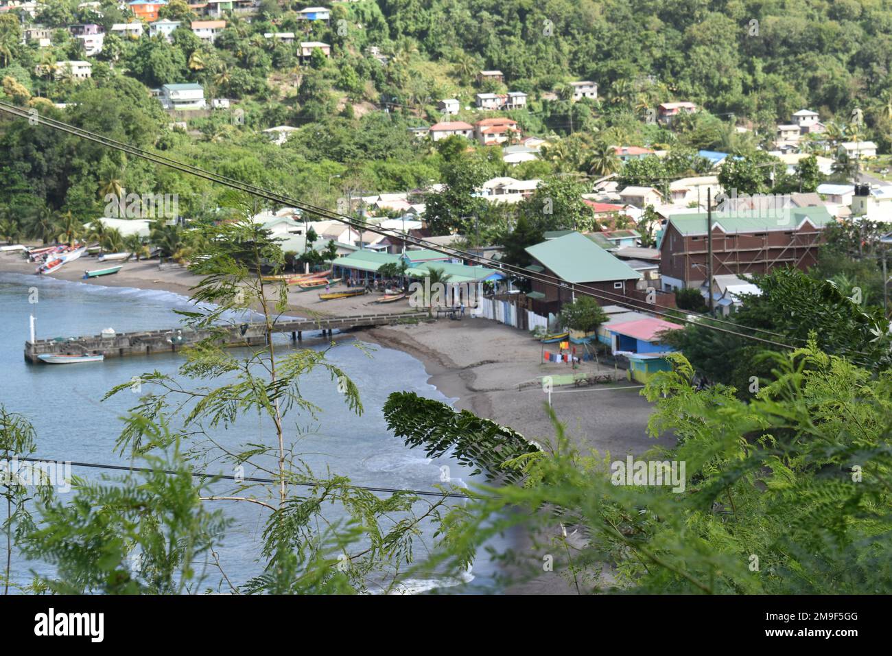 Coastline along the fishing village of Anse La Raye in St. Lucia Stock ...