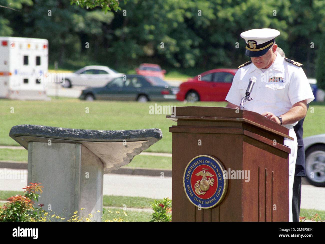 Commander Michael A. Uhall, Marine Corps Base chaplain, gives the ...