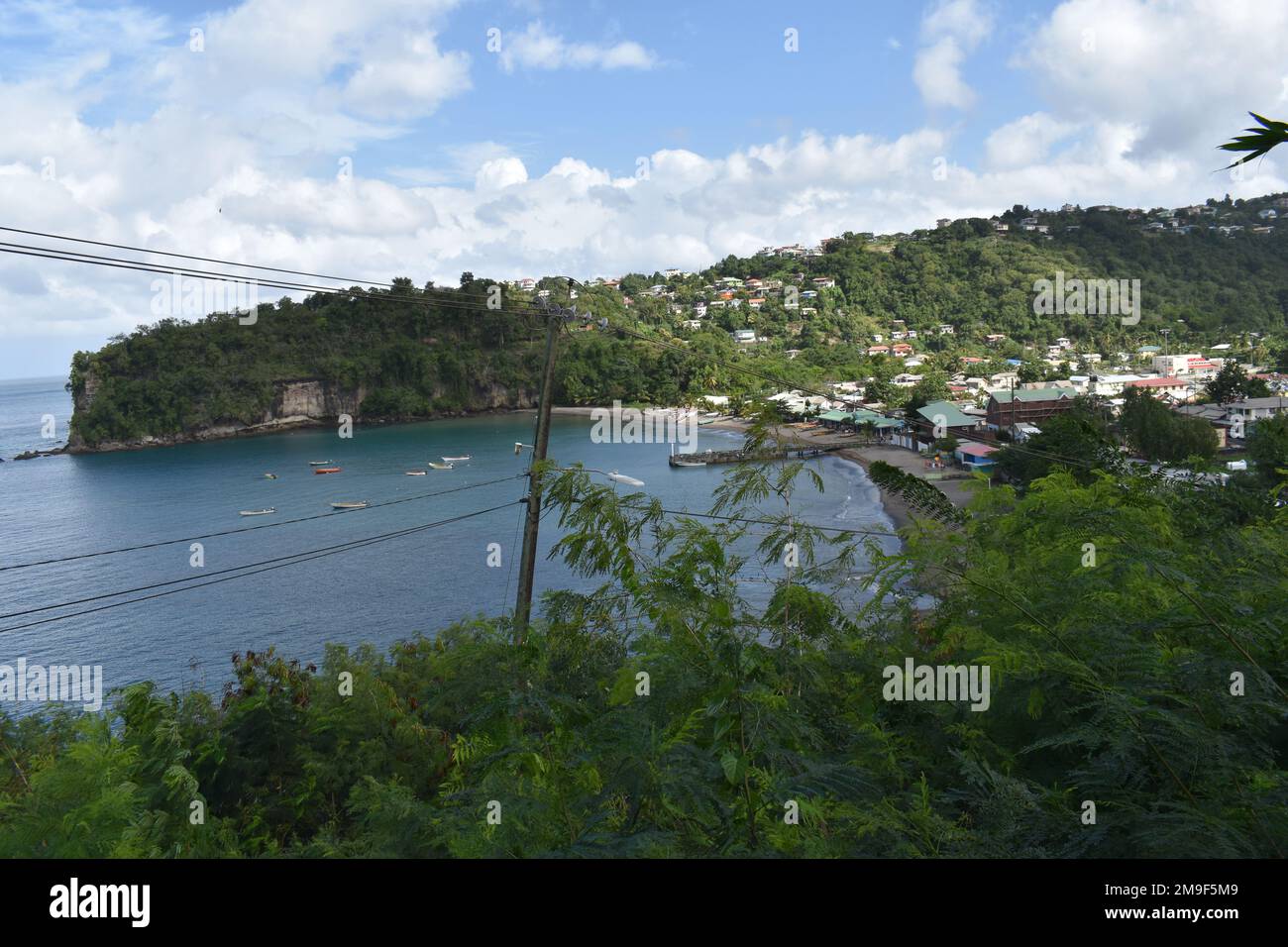 Coastline along the fishing village of Anse La Raye in St. Lucia Stock ...