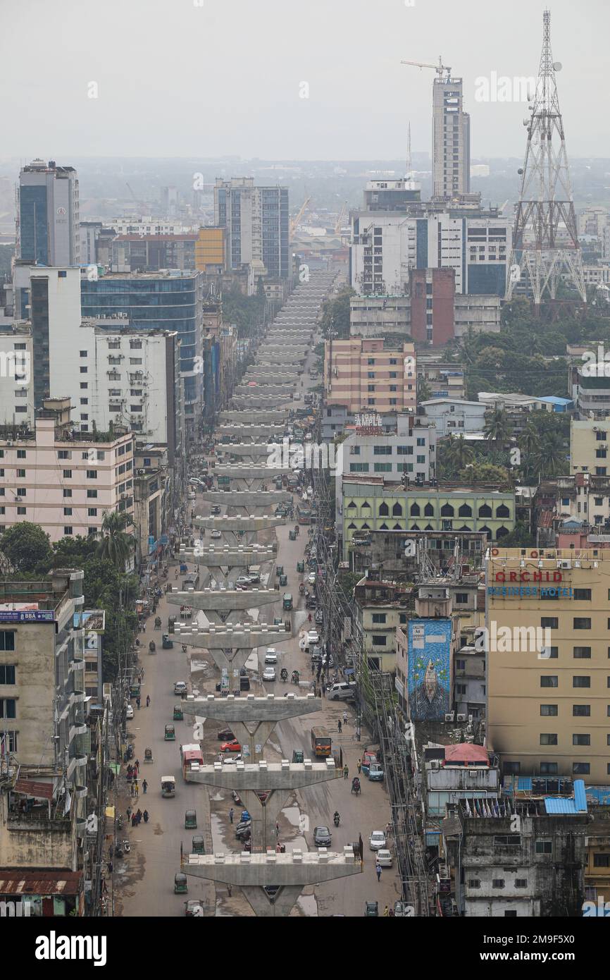 Top angle view of Chattogram city residential and financial buildings ...