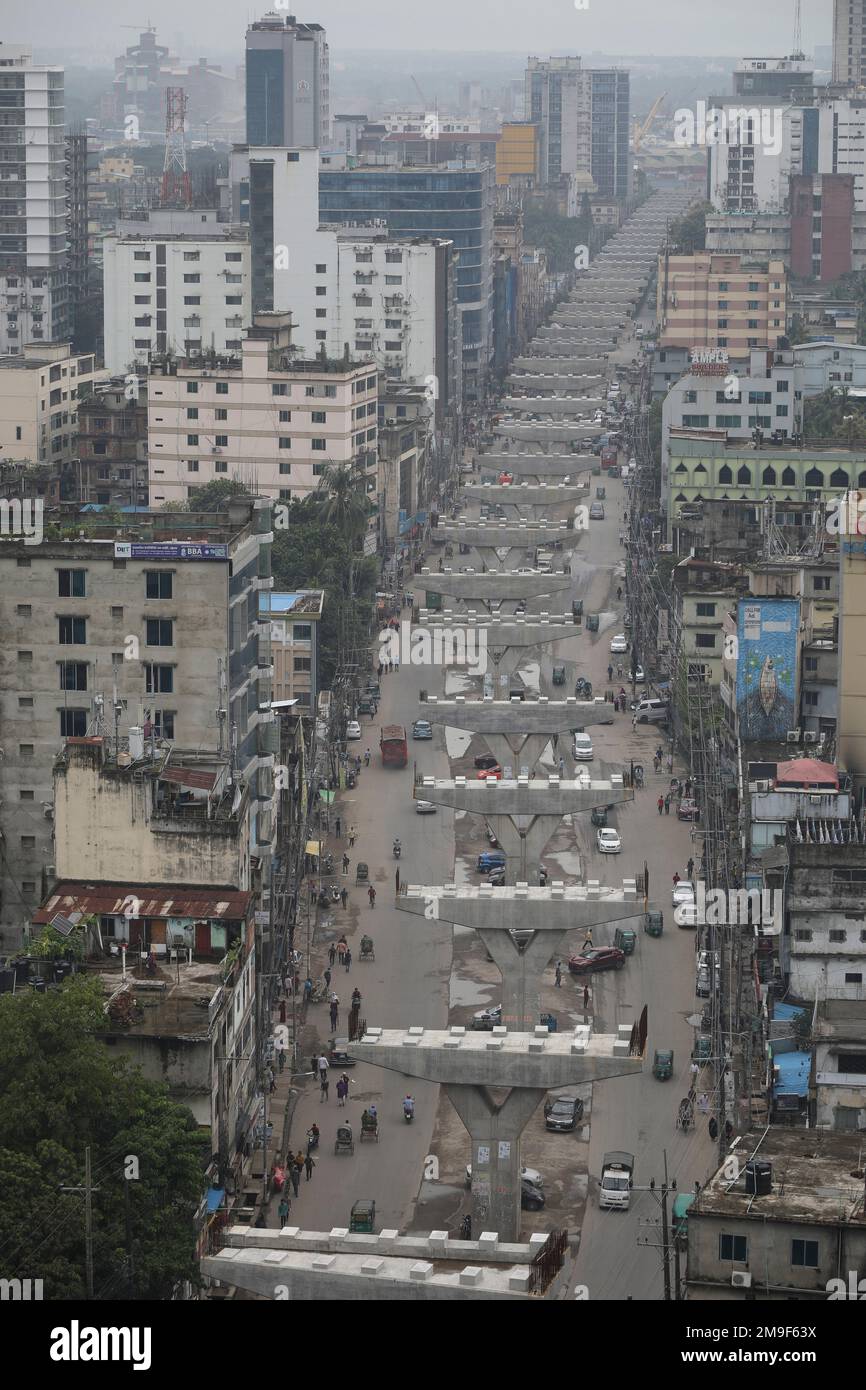 Top angle view of Chattogram city residential and financial buildings ...