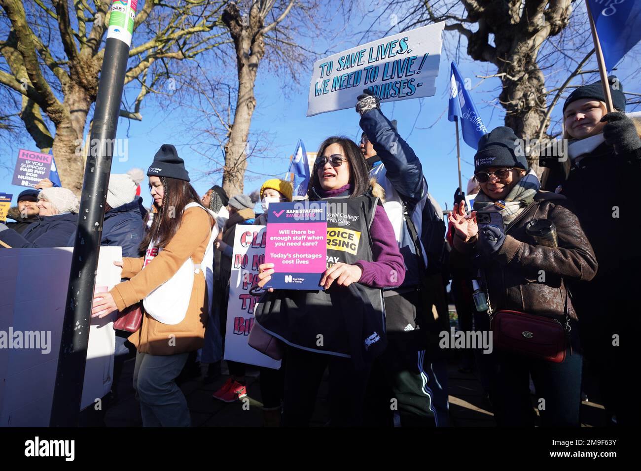Members of the Royal College of Nursing (RCN) on the picket line ...