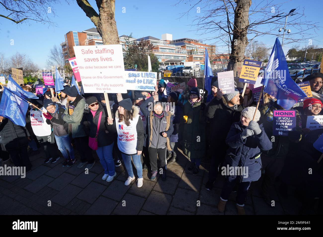 Members of the Royal College of Nursing (RCN) on the picket line ...