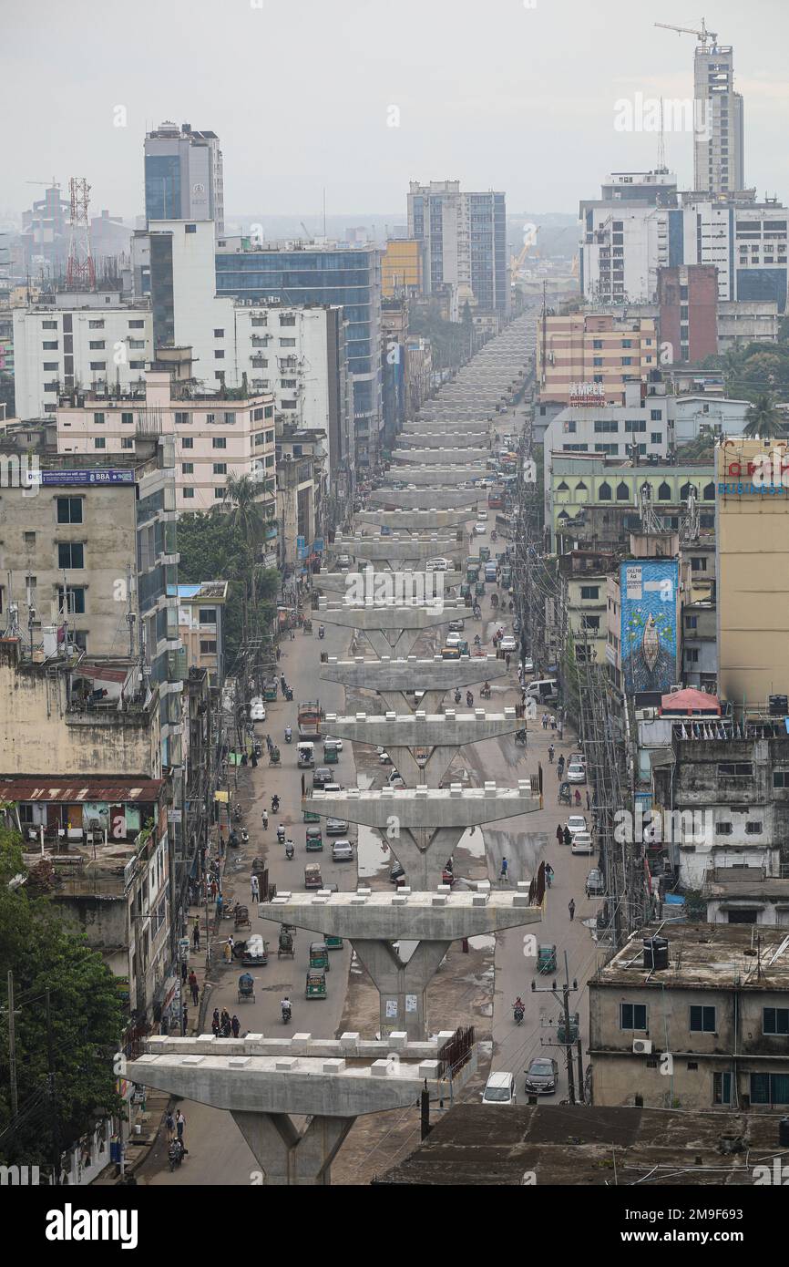 Top angle view of Chattogram city residential and financial buildings ...
