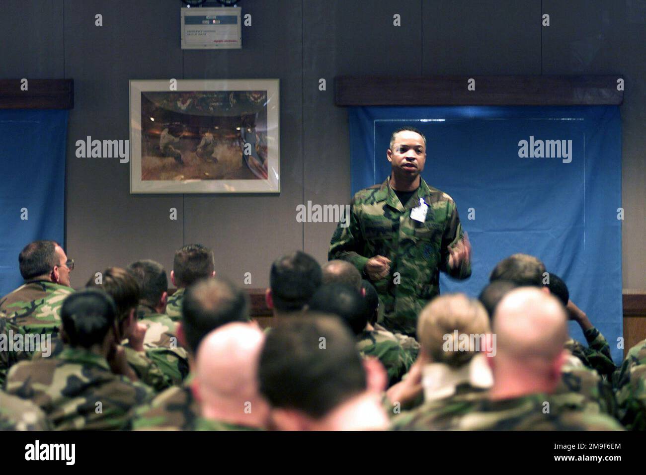 Straight on medium shot as the US Air Force's 16th Air Force Command ...