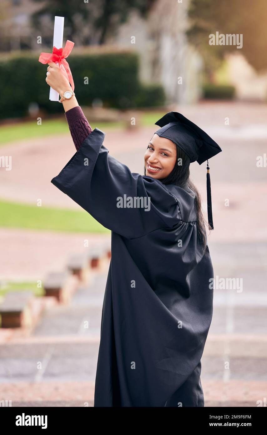 This, will open many doors. Rearview portrait of an attractive young ...