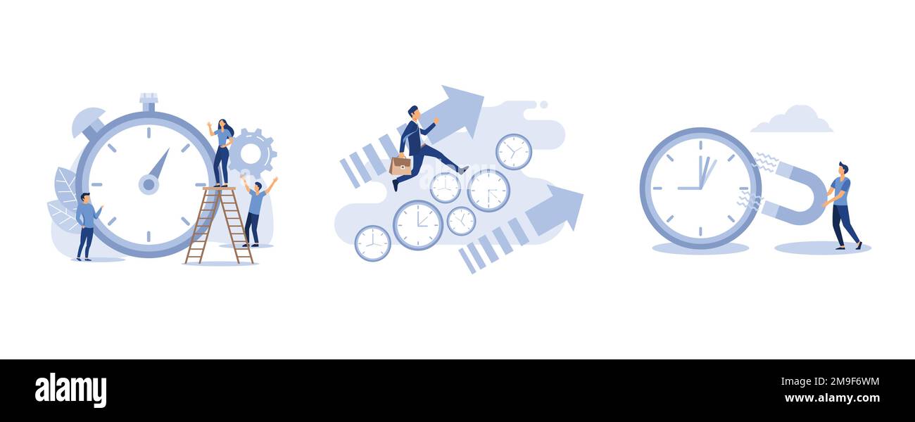 time management concept, people rush to do everything on work matters ...