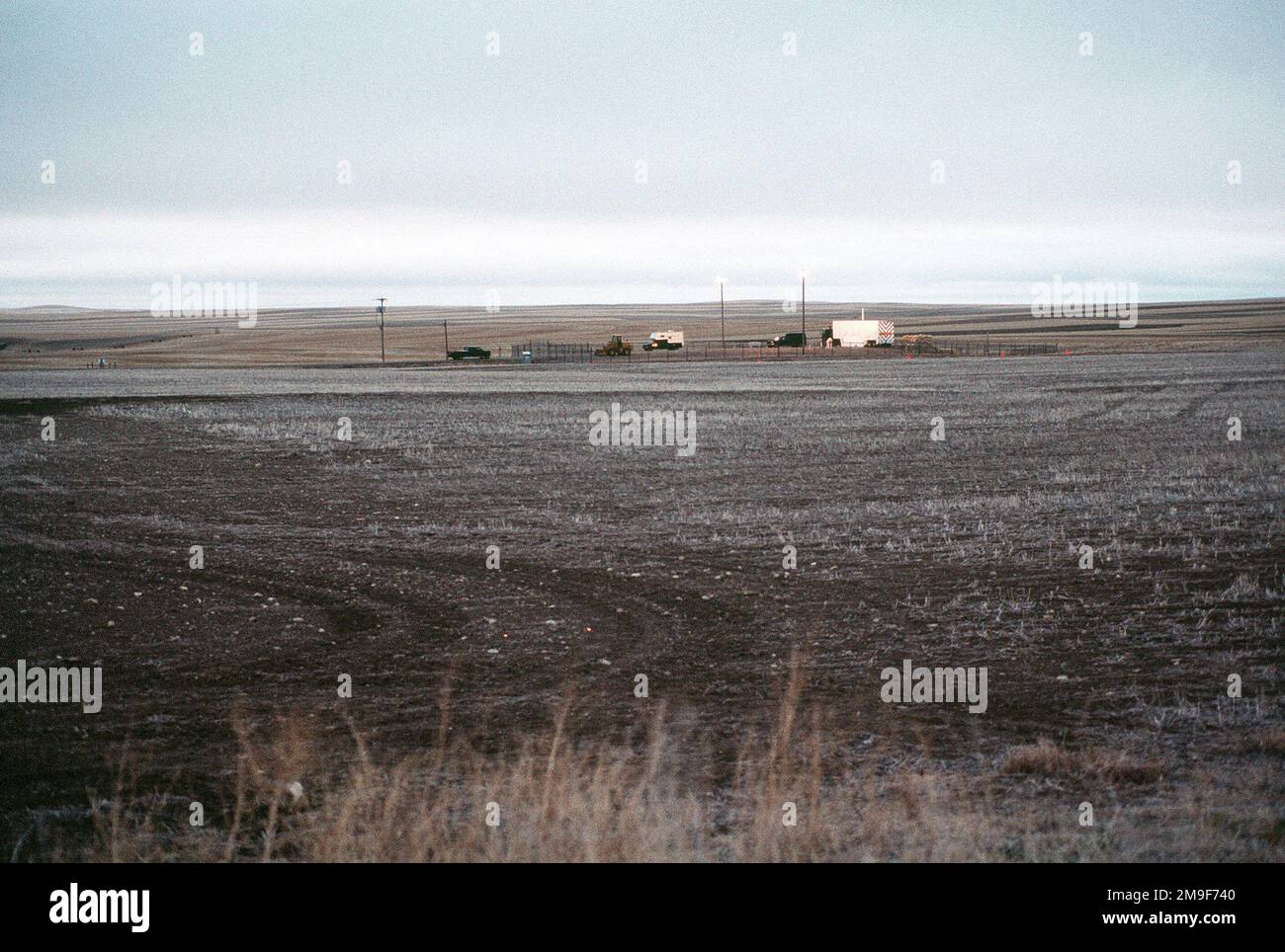 An extreme long shot of a Minuteman Missile launch silo located at ...