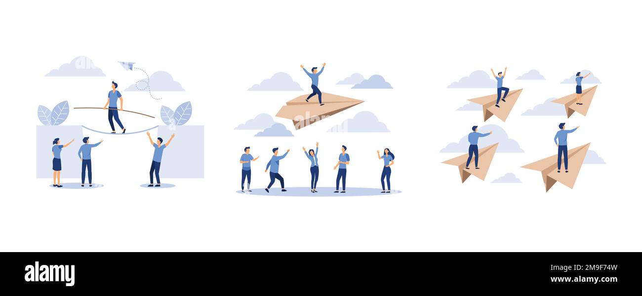 the concept of business motivation and ambition, a man rises up on a ...