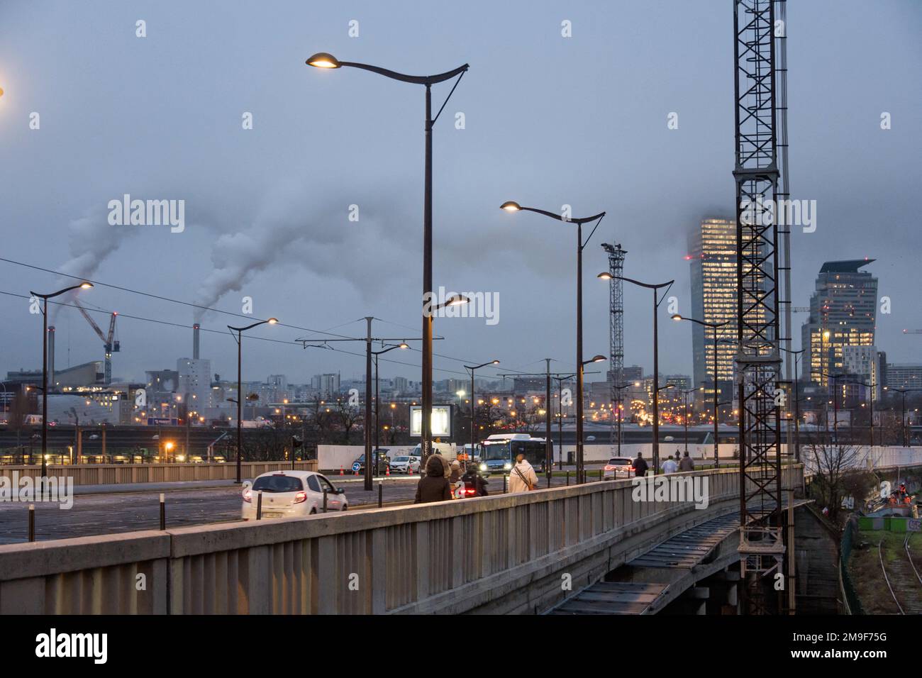 Illustration of pollution in Paris, France on January 17, 2023. Smoke ...