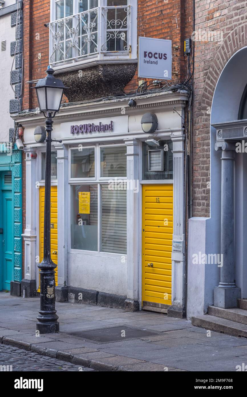The exterior of Focus NGO building in Dublin, vertical shot Stock Photo ...