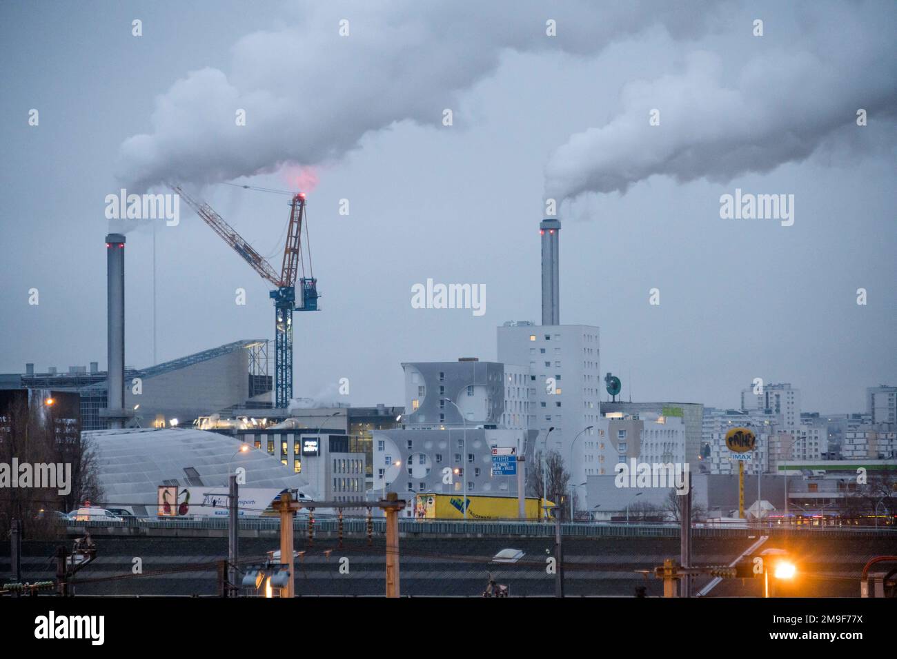 Illustration of pollution in Paris, France on January 17, 2023. Smoke ...
