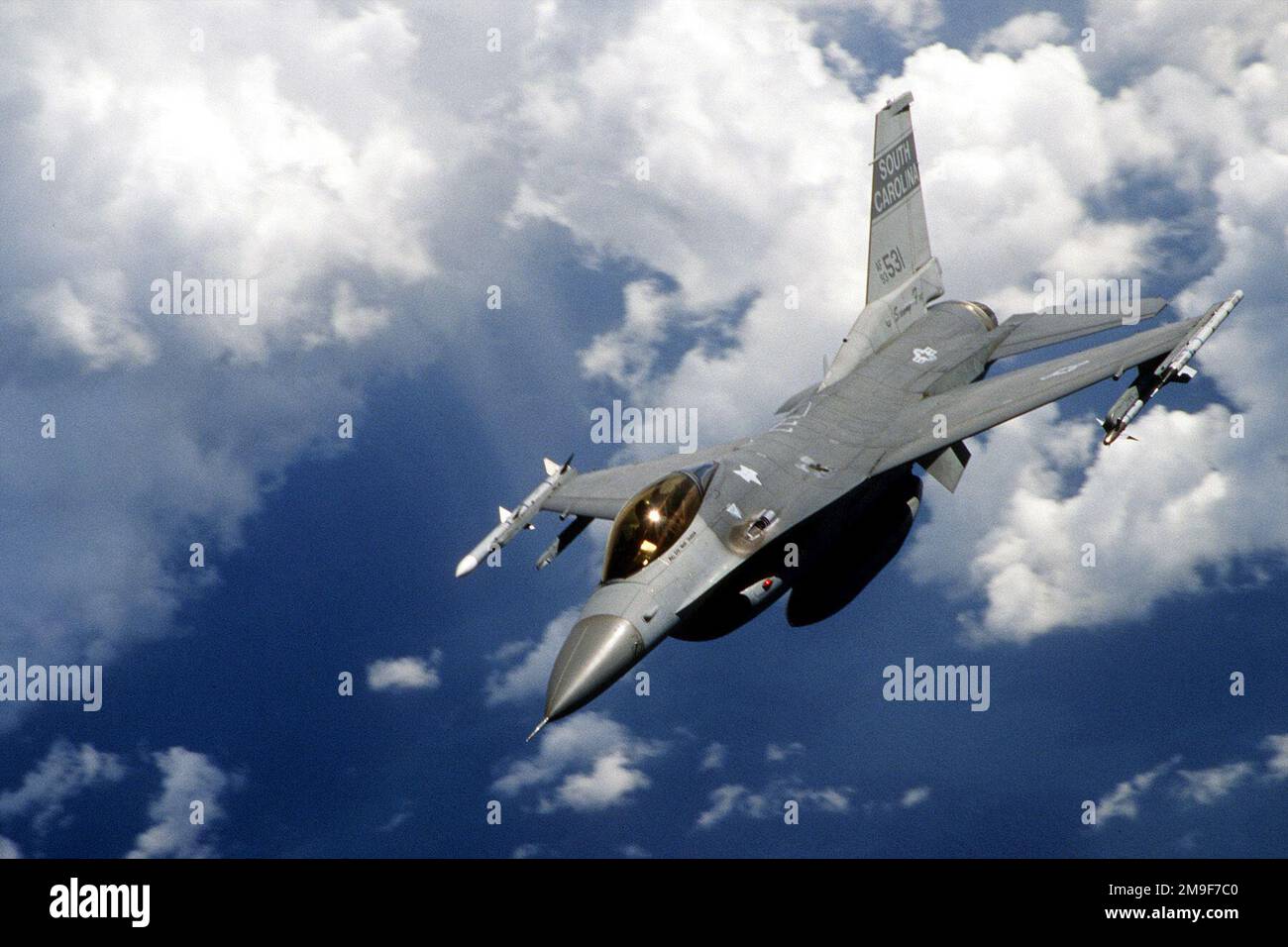 A US Air Force F-16 Falcon from the 169th Fighter Wing, South Carolina ...