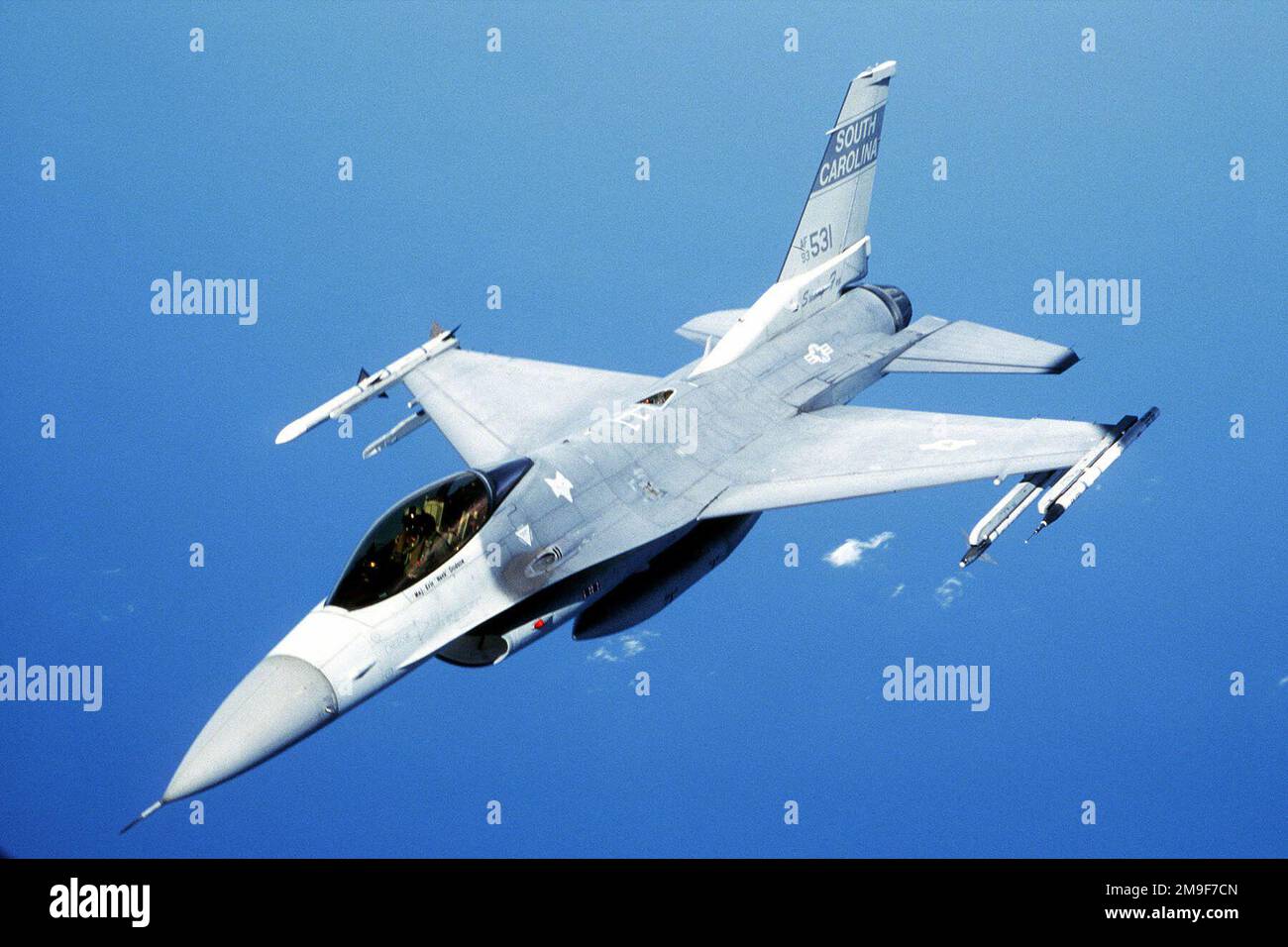 An F-16 Fighting Falcon aircraft from the 169th Fighter Wing, South ...