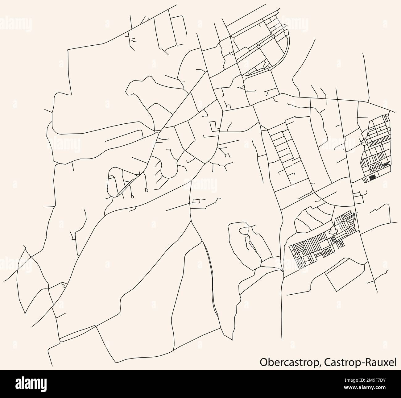 Street roads map of the OBERCASTROP DISTRICT, CASTROP-RAUXEL Stock ...