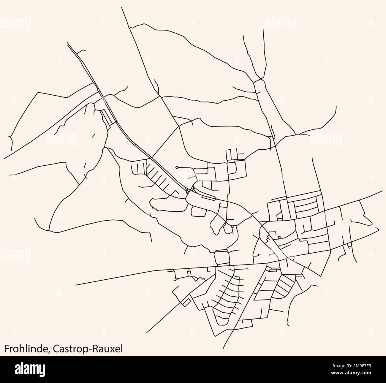 Street roads map of the FROHLINDE DISTRICT, CASTROP-RAUXEL Stock Vector ...