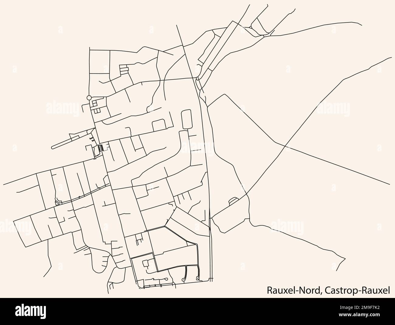 Street roads map of the RAUXEL NORD DISTRICT, CASTROP-RAUXEL Stock ...