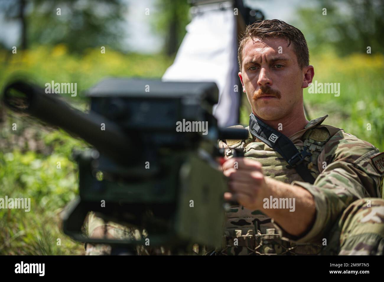 U.S. Air Force Senior Airman Joseph LeVeille, assigned to 4th Combat ...