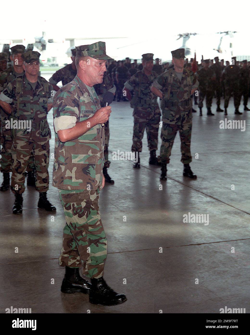 US Marine Corps Major General Jospeh Anderson addresses the audience ...