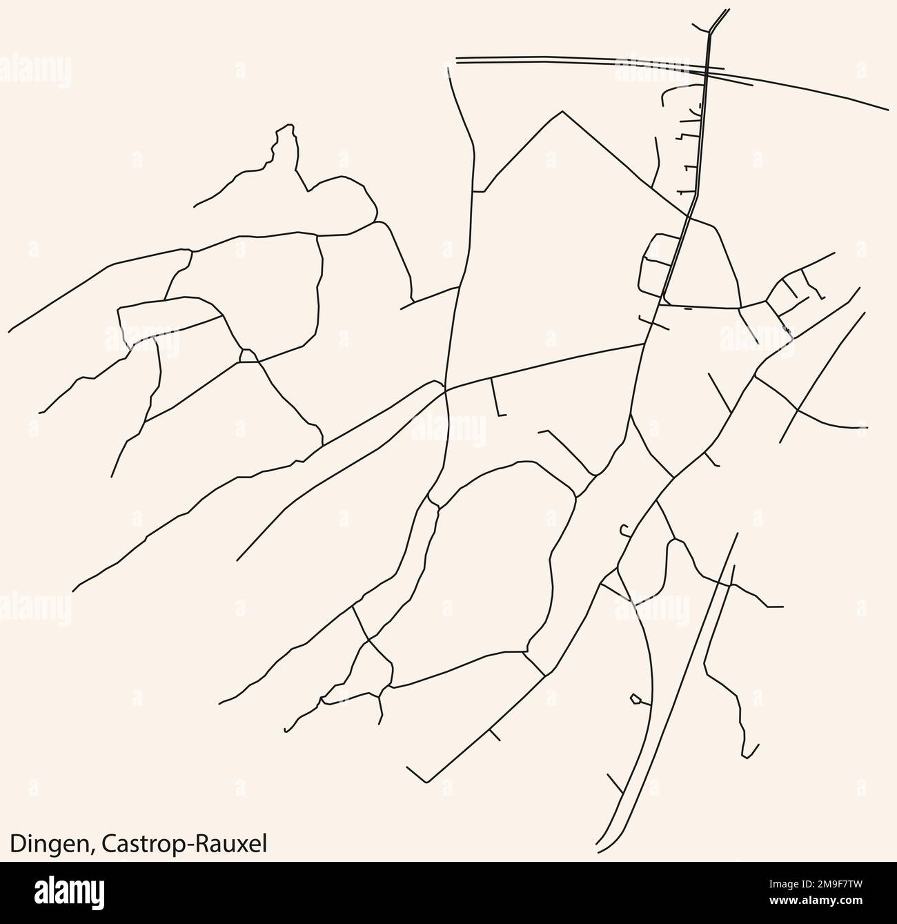 Street roads map of the DINGEN DISTRICT, CASTROP-RAUXEL Stock Vector ...