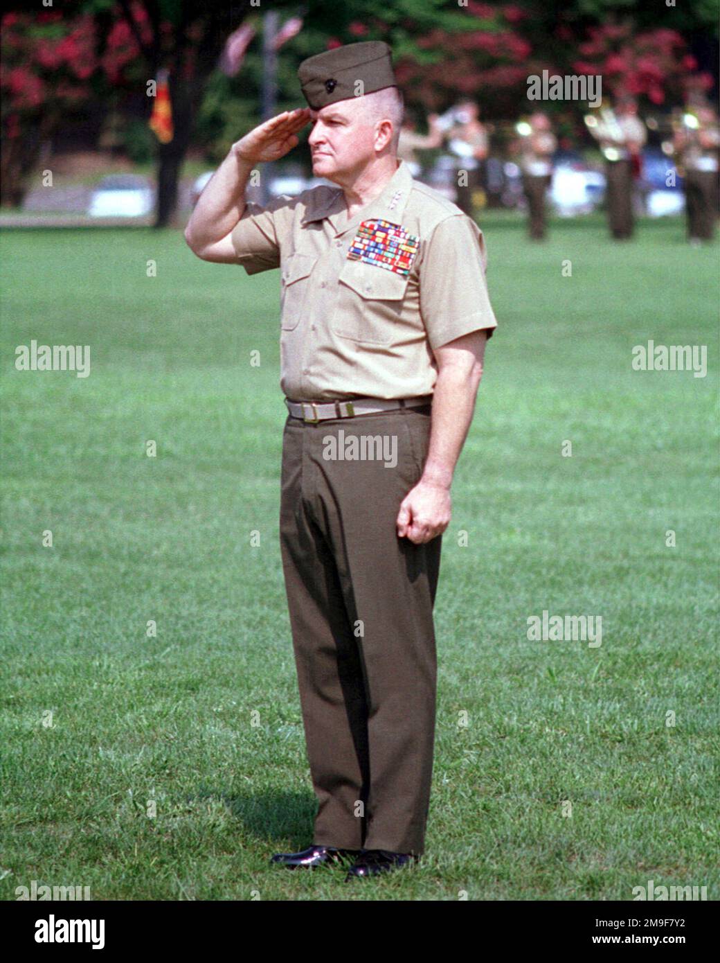 General Zinni, Commanding General Marine Corps Base Quantico, salutes ...