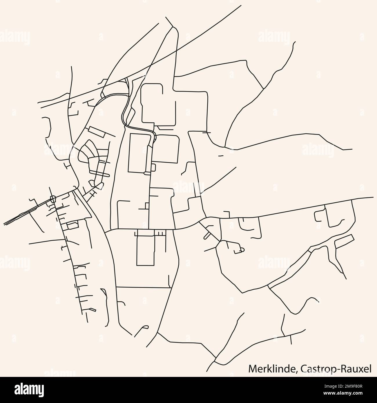 Street roads map of the MERKLINDE DISTRICT, CASTROP-RAUXEL Stock Vector ...