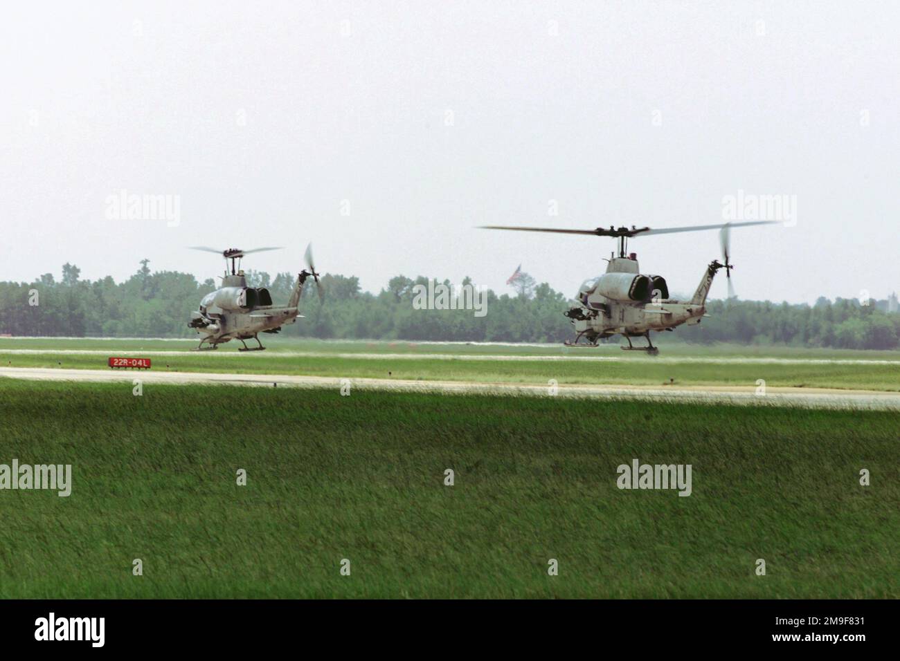 Two United States Marine Corps AH-1W Super Cobra attack helicopters ...
