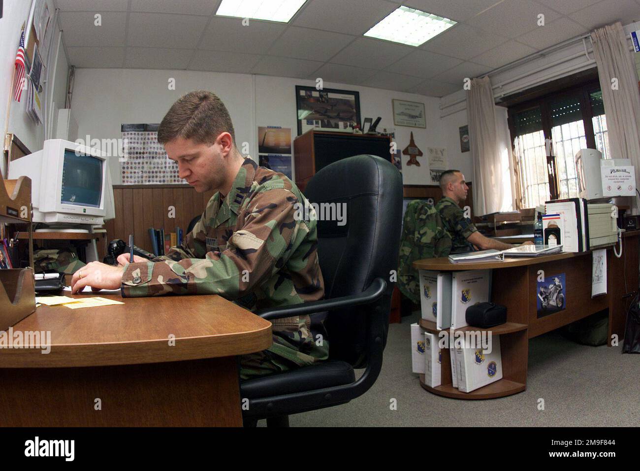 Left side profile medium shot as US Air Force Captain Mark Parrott ...