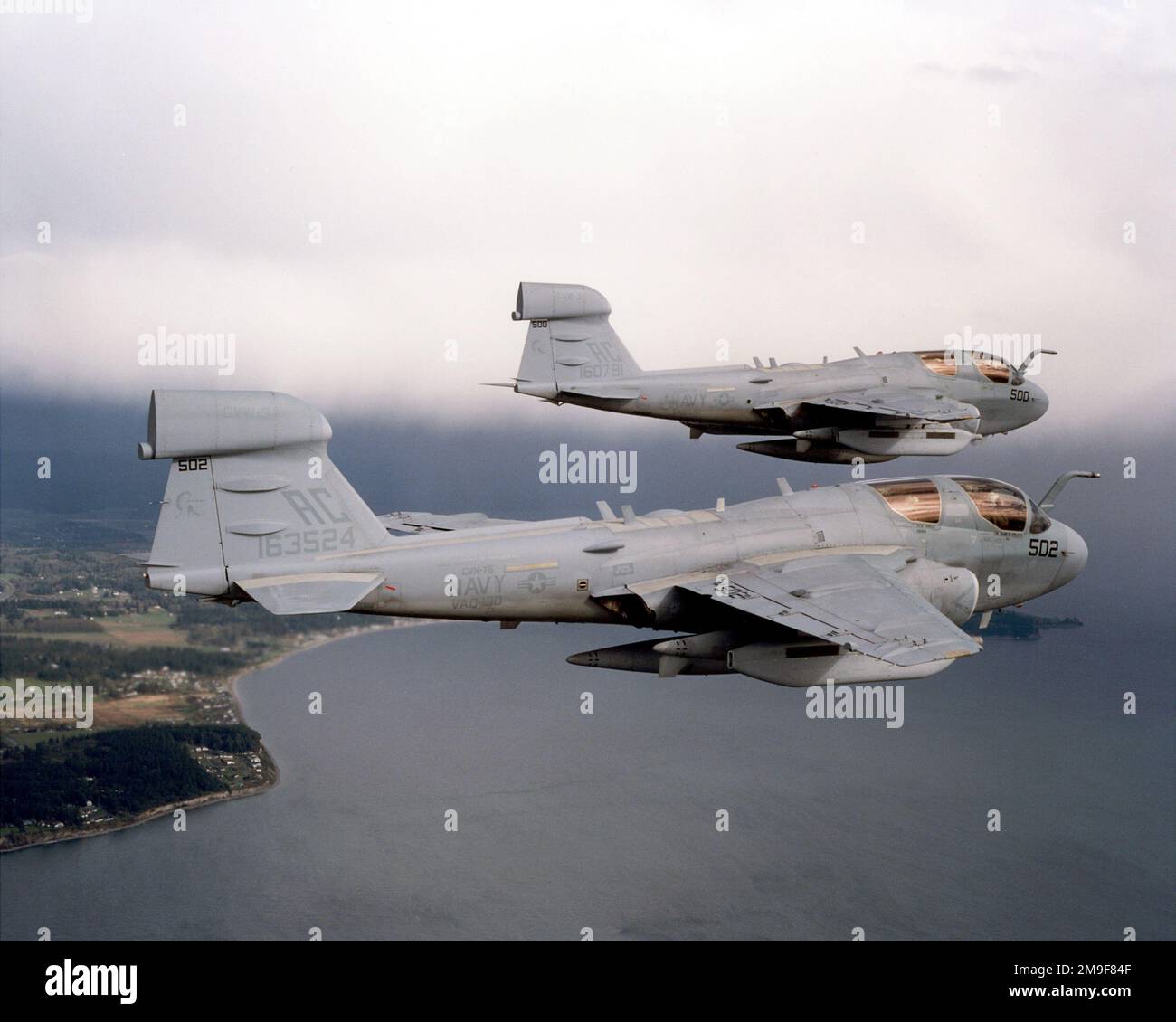 Two EA-6B Prowler aircrafts from Tactical Electronic Warfare Squadron ...