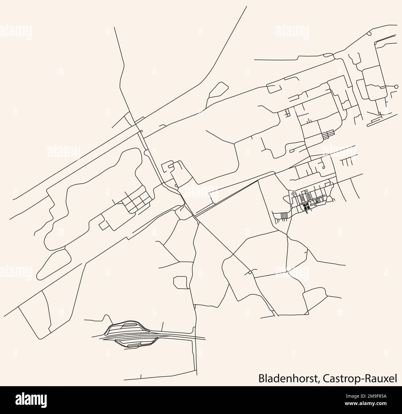 Street roads map of the BLADENHORST DISTRICT, CASTROP-RAUXEL Stock ...