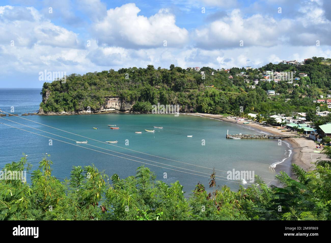 Coastline along the fishing village of Anse La Raye in St. Lucia Stock ...