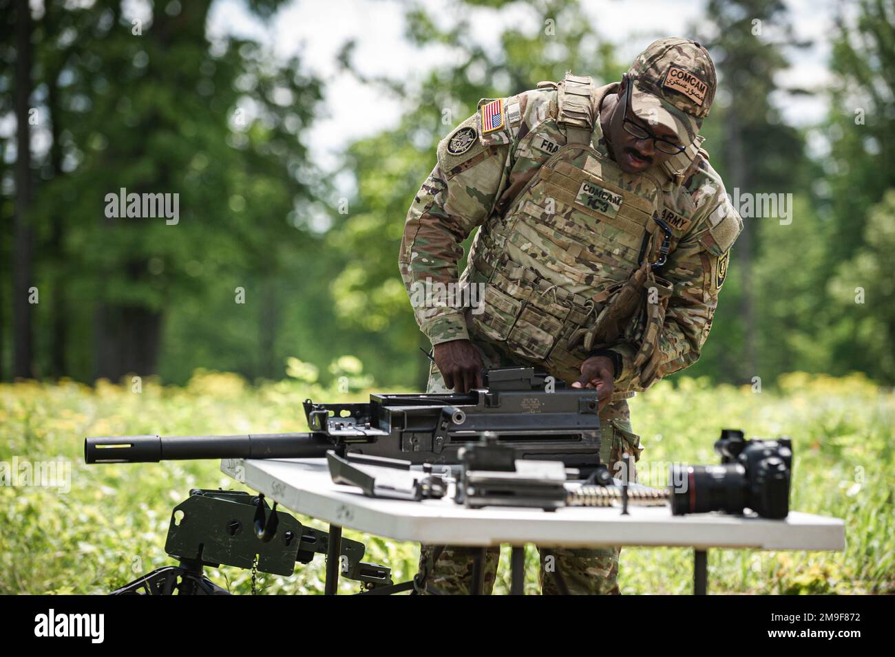 U.S. Army Cpl. Trevor Franklin, assigned to 55th Signal Company (Combat ...
