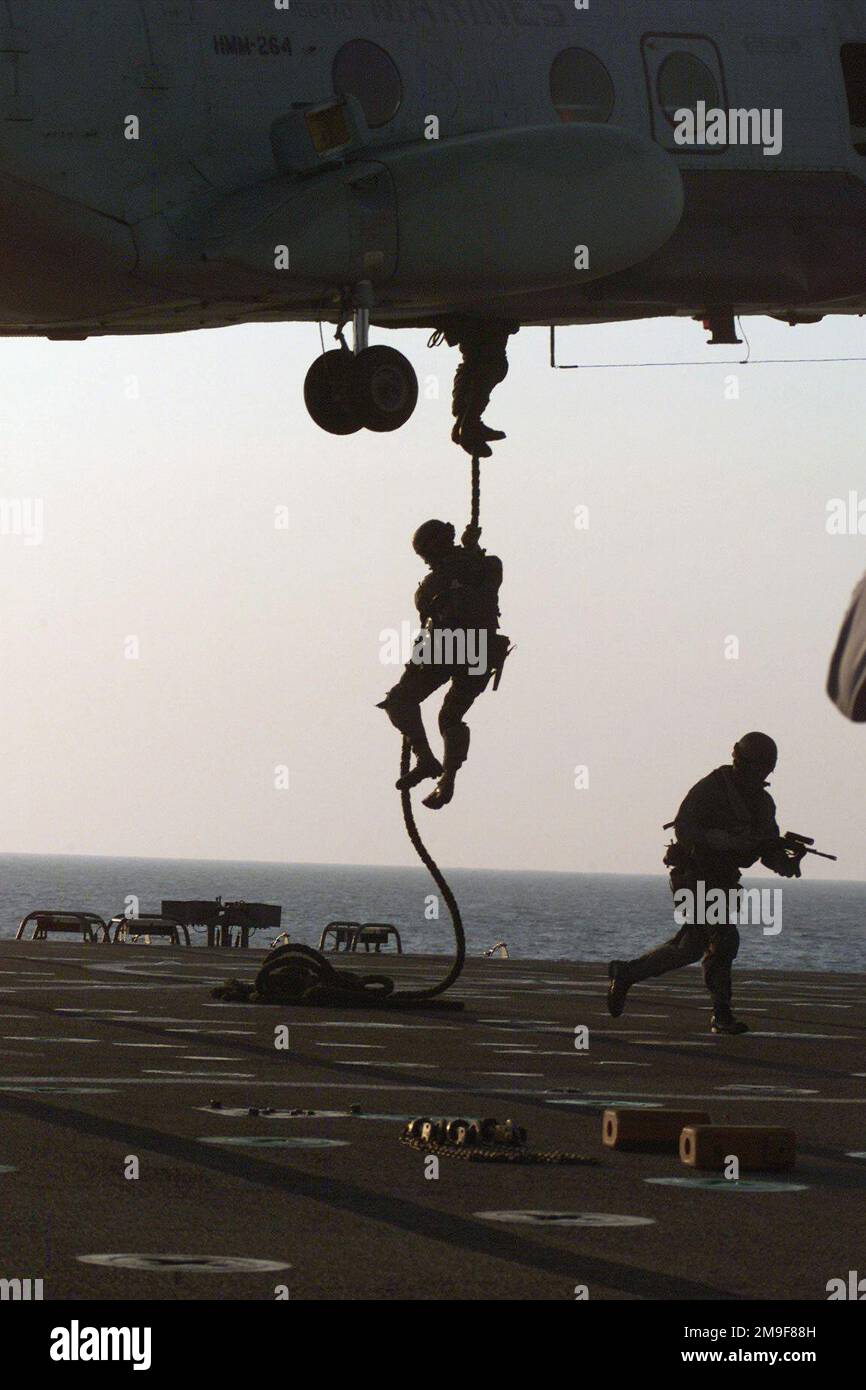 US Marine Corps (USMC) personnel of the 26 Marine Expeditionary Unit ...