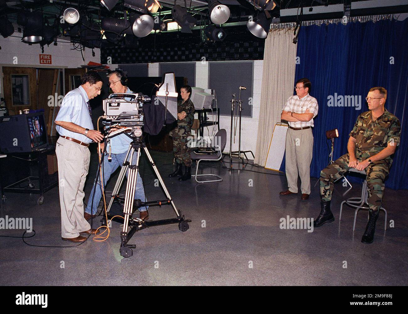 The Fort Sam Houston Audio/Visual production crew makes final camera ...