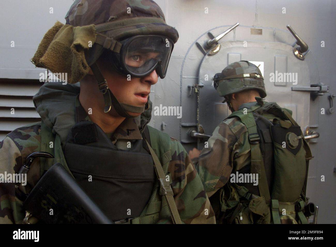 Onboard the USS LASALLE (AGF3) Joint Command Ship (JCS), US Marine ...